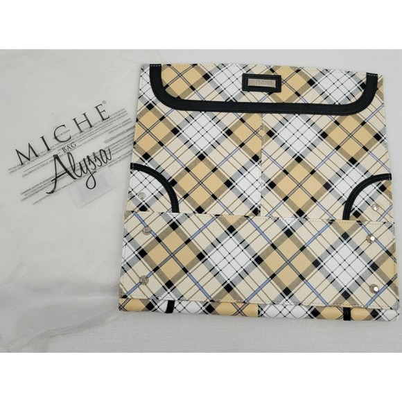 Miche | Bags | Miche Classic Purse Bag Shell Alyssa Plaid Beige Black ...